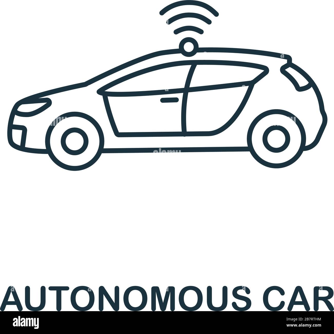 Autonomous Car icon from iot collection. Simple line Autonomous Car ...