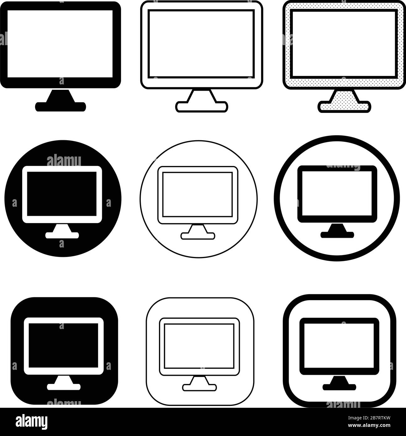 Simple Computer monitor icon sign design Stock Vector Image & Art - Alamy