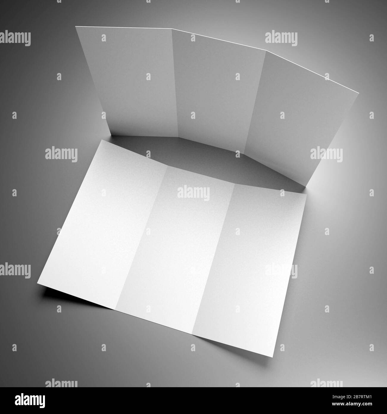 Leaflet/ brochure/ leaflet mockup (3 x DL, 3 x 99x210 mm) - 3D ...