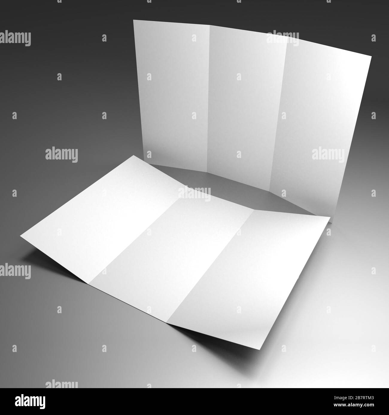 Leaflet/ brochure/ leaflet mockup (3 x DL, 3 x 99x210 mm) - 3D ...