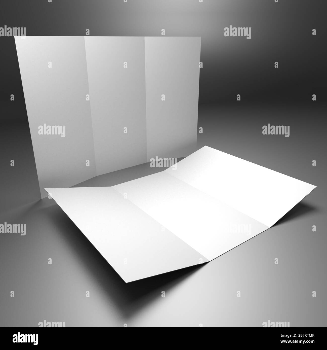 Leaflet/ brochure/ leaflet mockup (3 x DL, 3 x 99x210 mm) - 3D ...