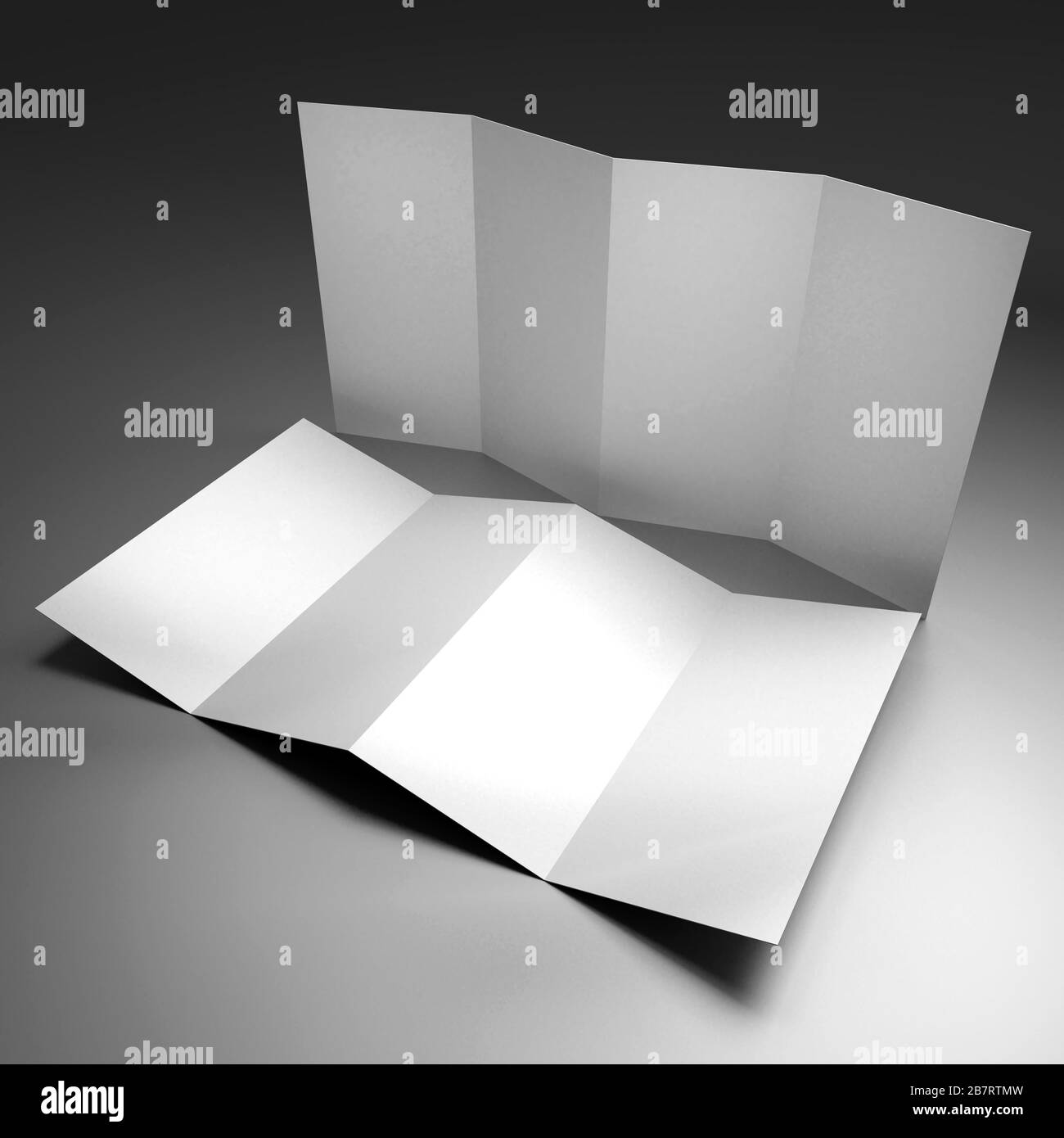 Leaflet/ brochure/ leaflet mockup (4 x DL, 4 x 99x210 mm) - 3D ...