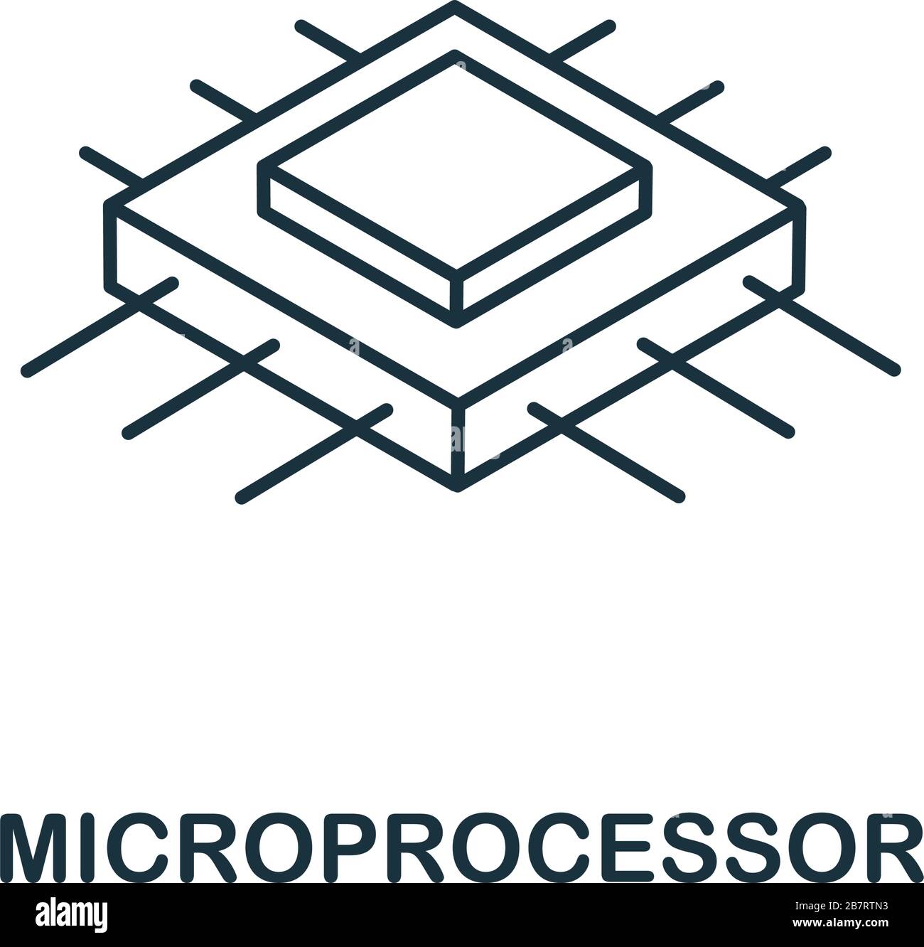 Microprocessor icon from iot collection. Simple line Microprocessor ...