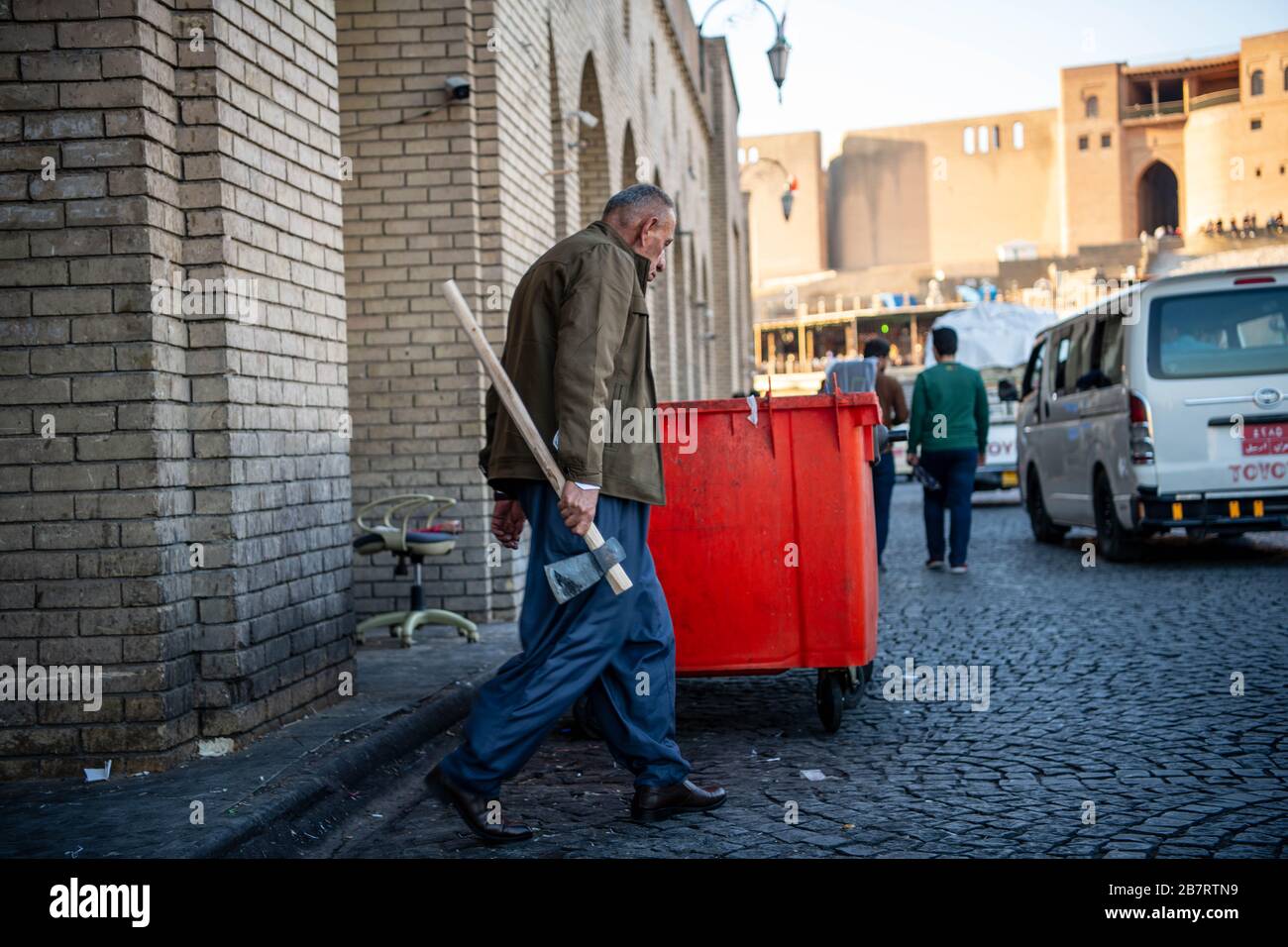 Iraq, Iraqi Kurdistan, Arbil, Erbil. In the background is Erbil Qalat ...