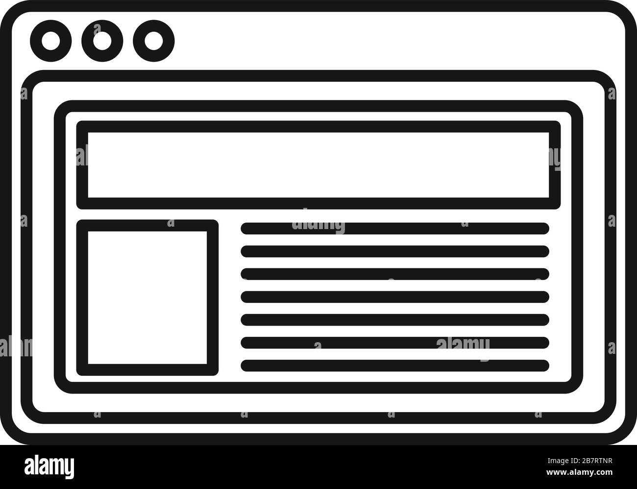 Web page icon. Outline web page vector icon for web design isolated on ...
