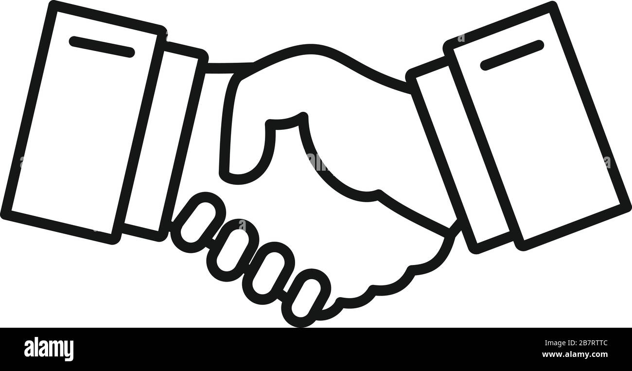 Handshake icon. Outline handshake vector icon for web design isolated ...