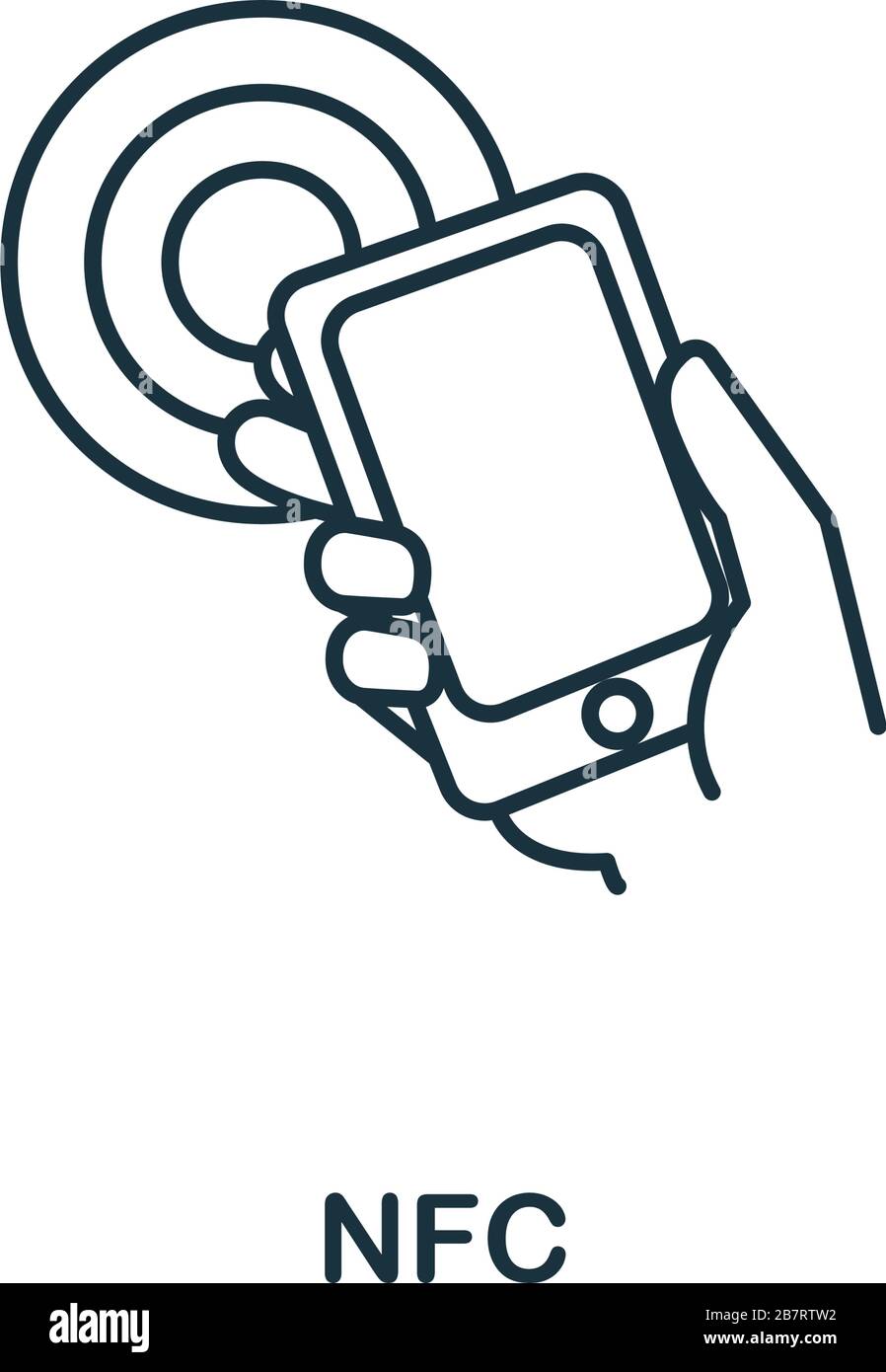 Nfc icon from iot collection. Simple line Nfc icon for templates, web ...