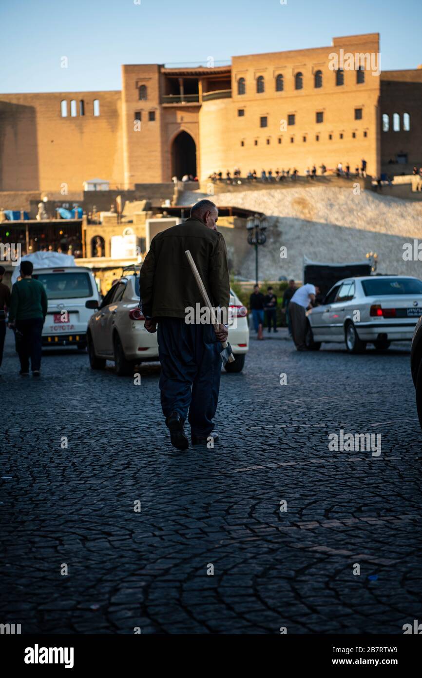 Iraq, Iraqi Kurdistan, Arbil, Erbil. In the background is Erbil Qalat ...