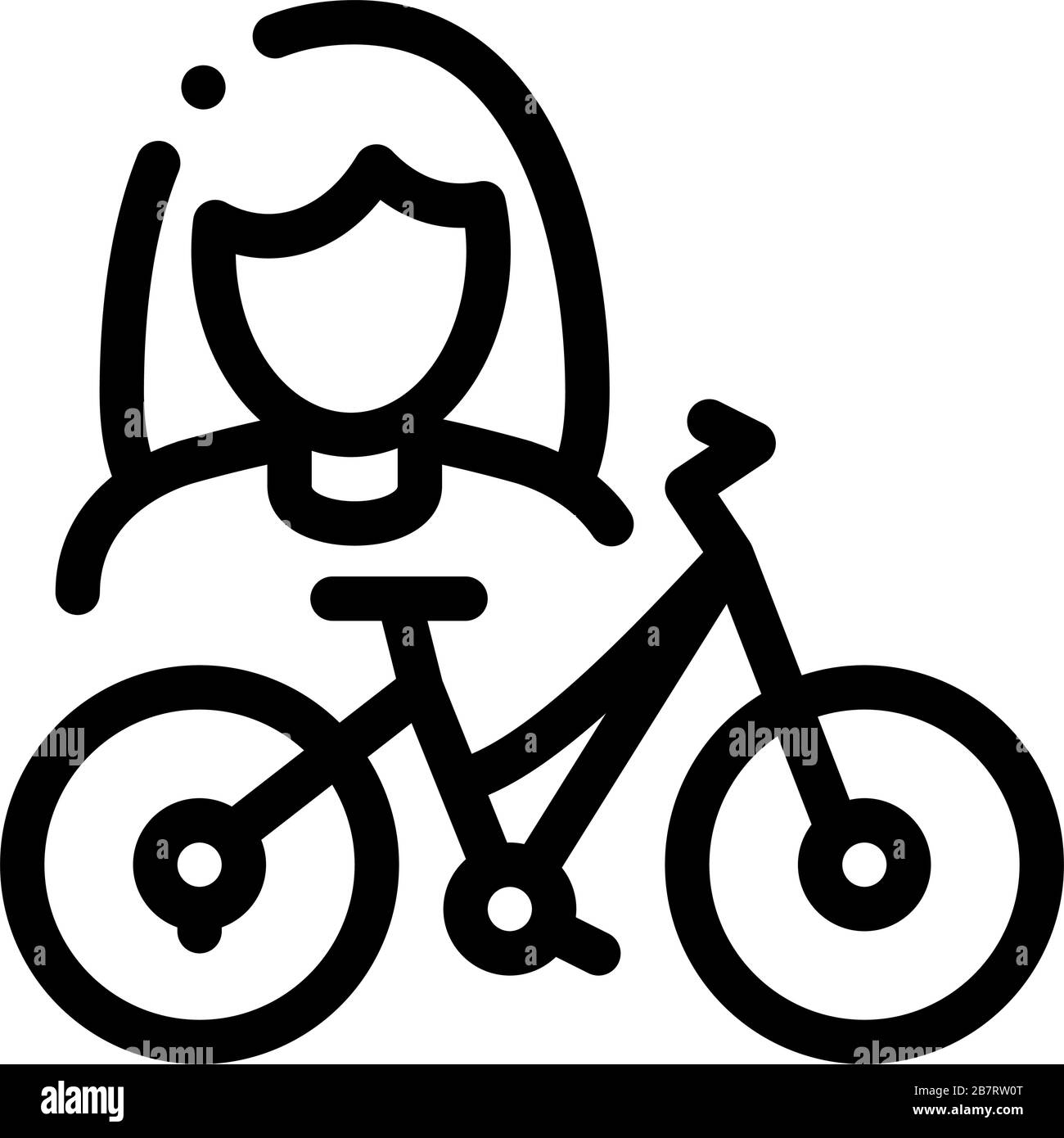 Bike for Women Icon Vector Outline Illustration Stock Vector Image ...