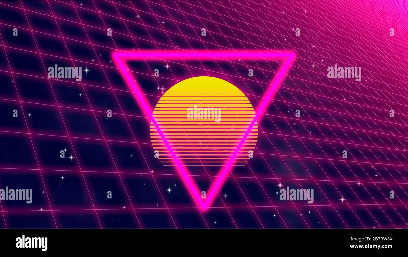 Retro neon 80s background hi-res stock photography and images - Alamy