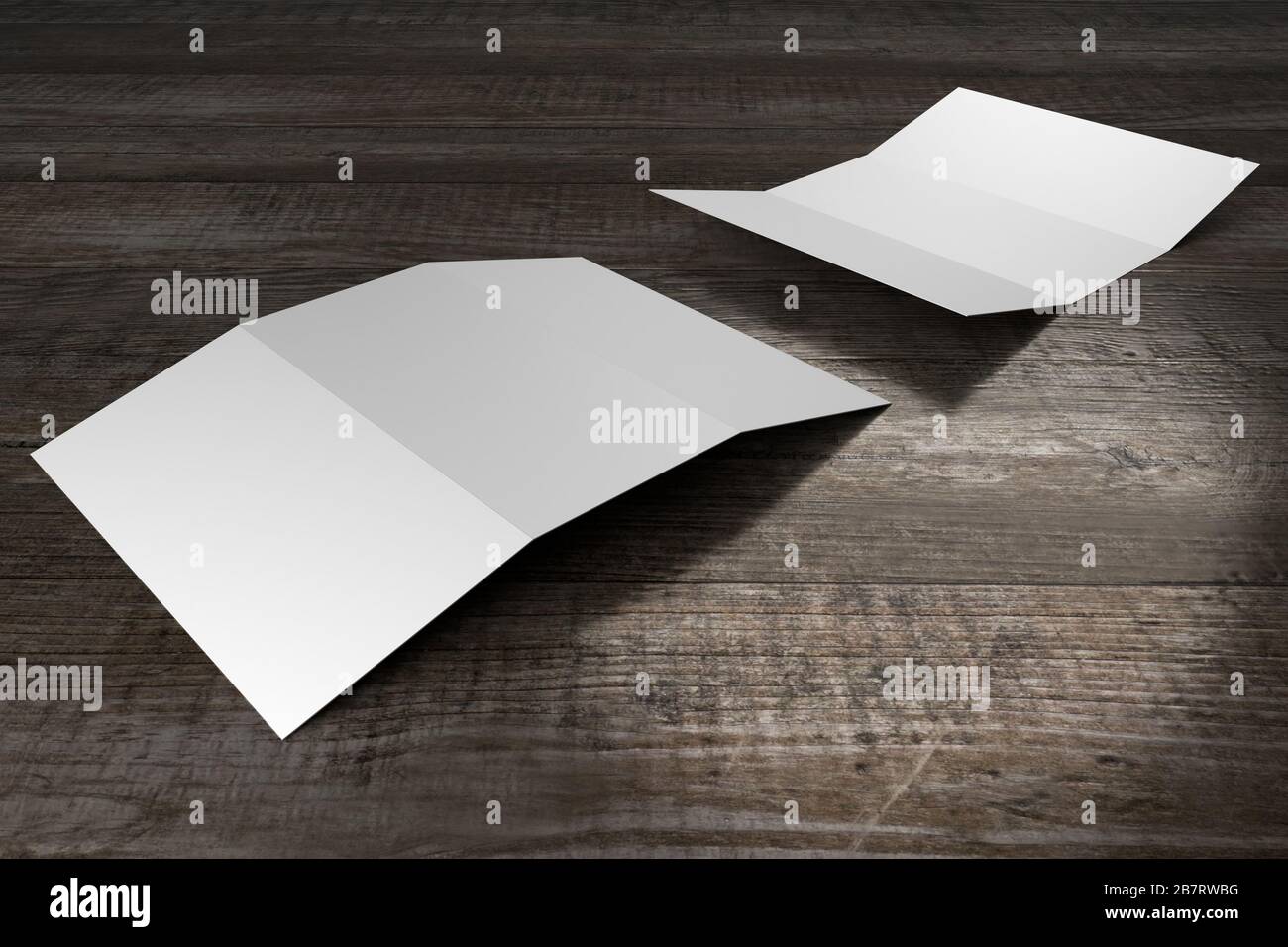 Leaflet/ brochure/ leaflet mockup (3 x DL, 3 x 99x210 mm) - 3D ...