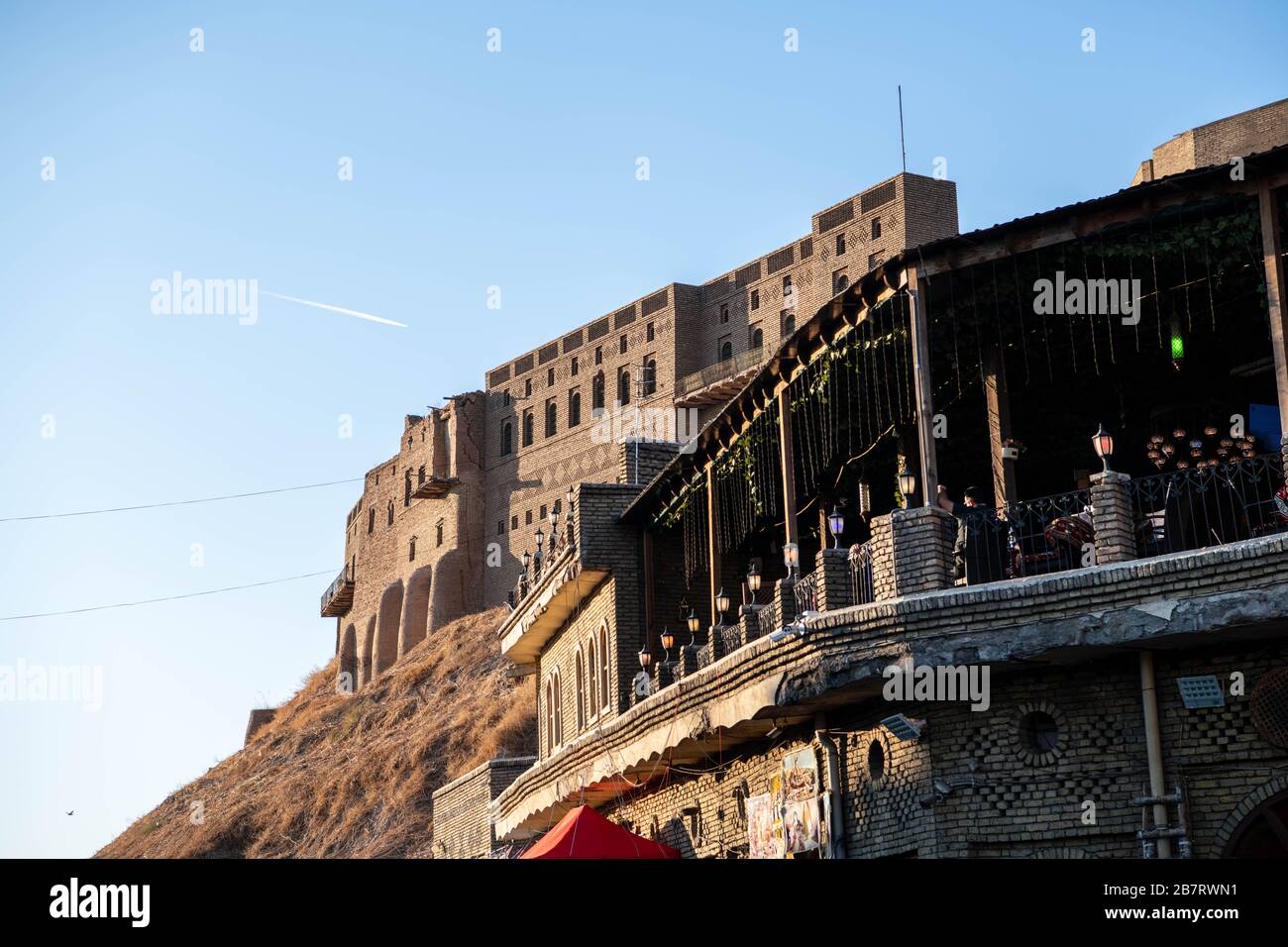 Iraq, Iraqi Kurdistan, Arbil, Erbil. View from a café looking over the ...