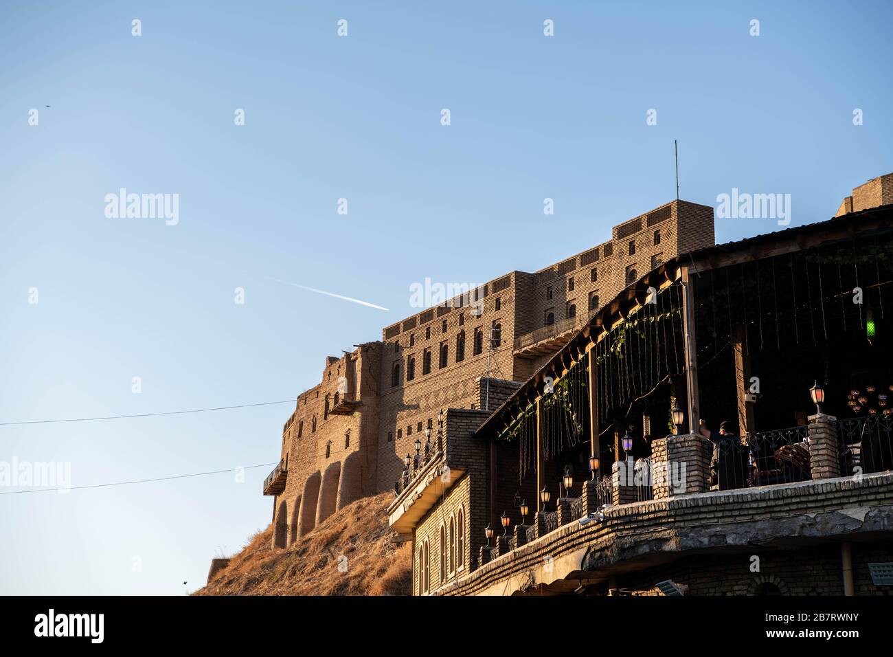 Iraq, Iraqi Kurdistan, Arbil, Erbil. View from a café looking over the ...