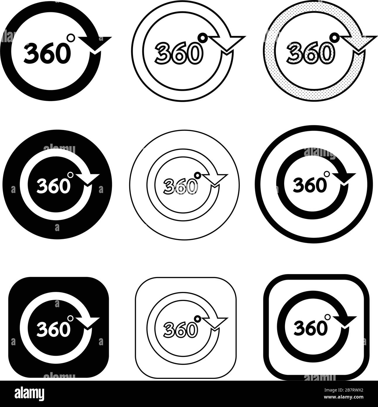Simple 360 Degree icon sign design Stock Vector Image & Art - Alamy