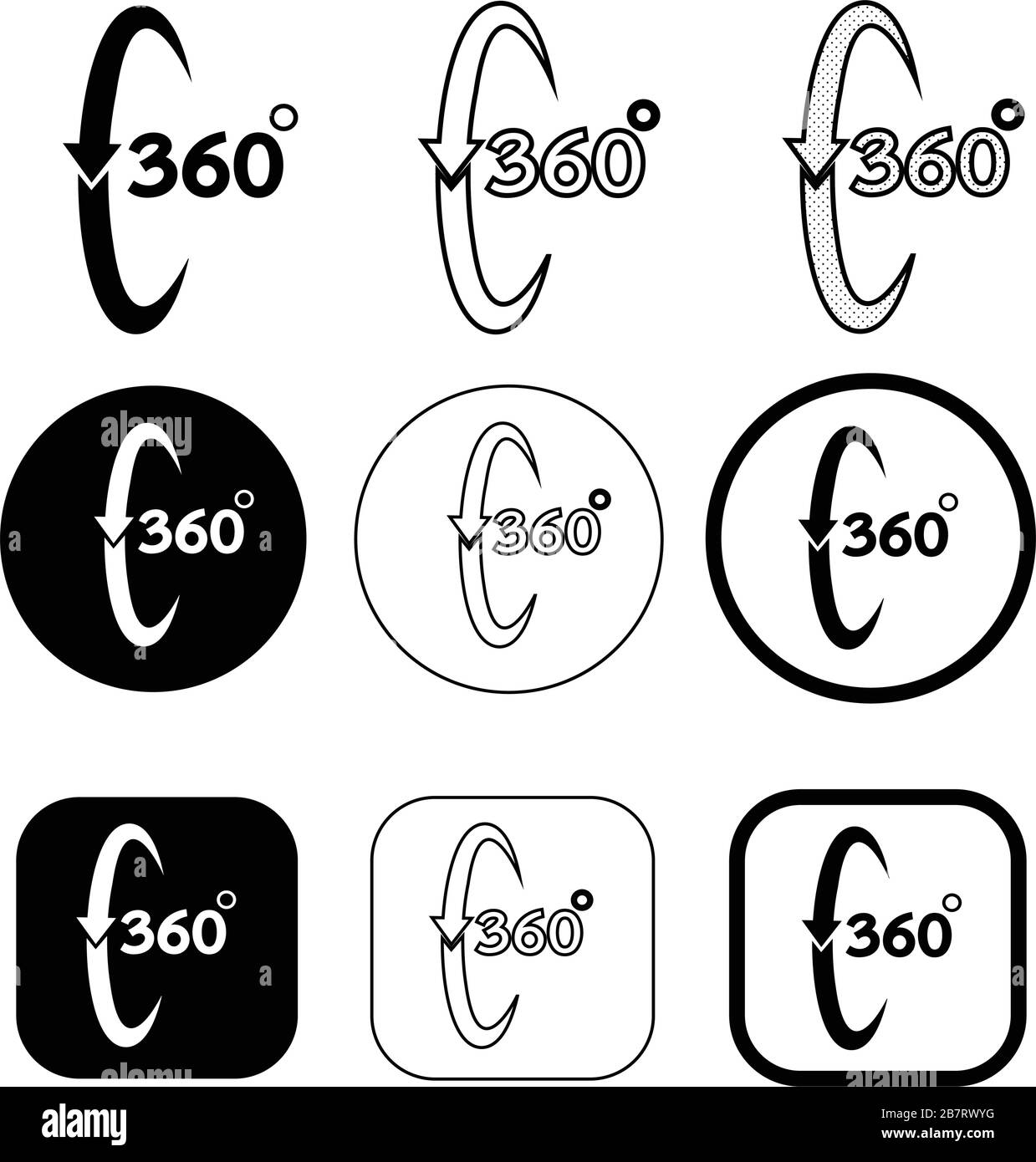 Simple 360 Degree icon sign design Stock Vector Image & Art - Alamy