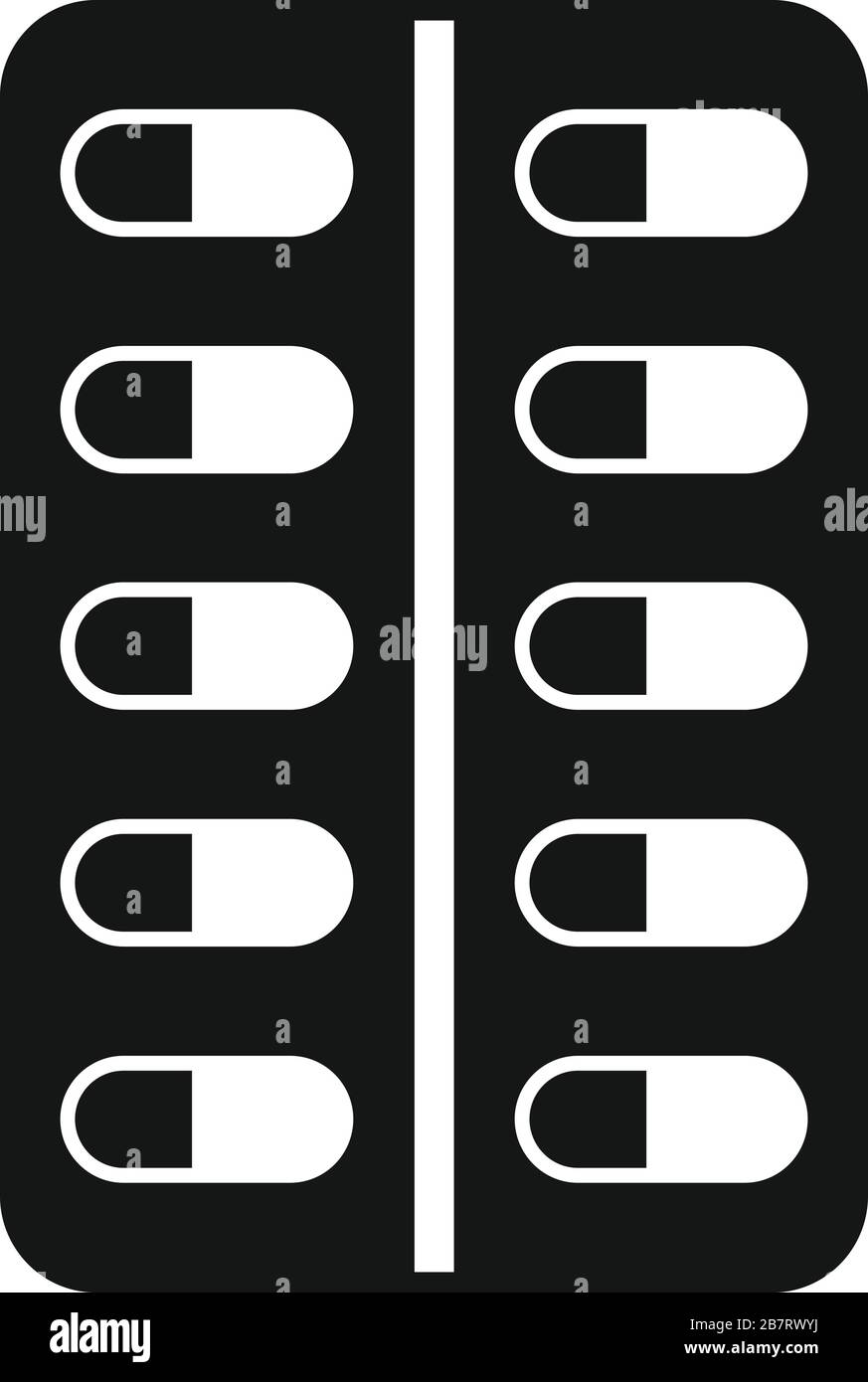 Pills pack icon. Simple illustration of pills pack vector icon for web ...