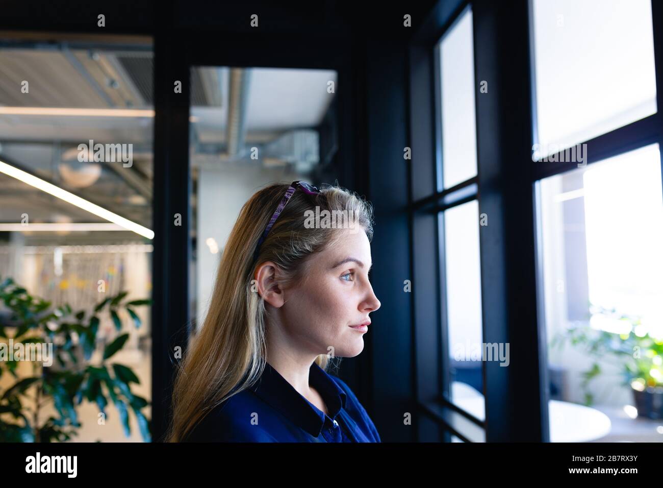 Side view of a Caucasian woman Stock Photo - Alamy