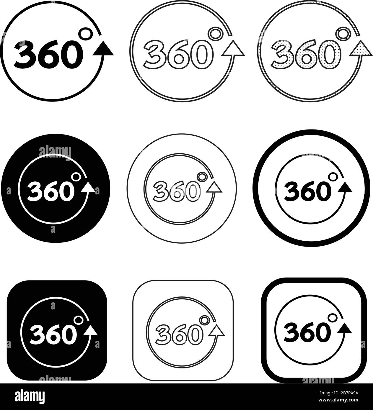 Simple 360 Degree icon sign design Stock Vector Image & Art - Alamy