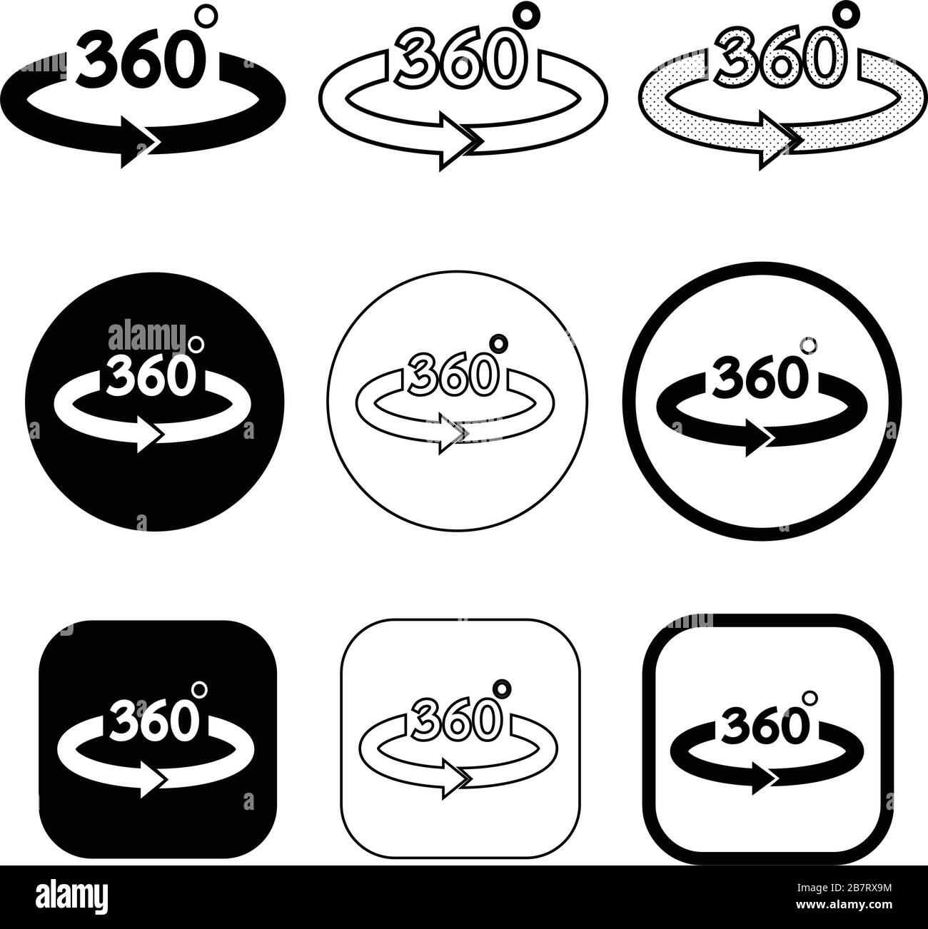 Simple 360 Degree icon sign design Stock Vector Image & Art - Alamy