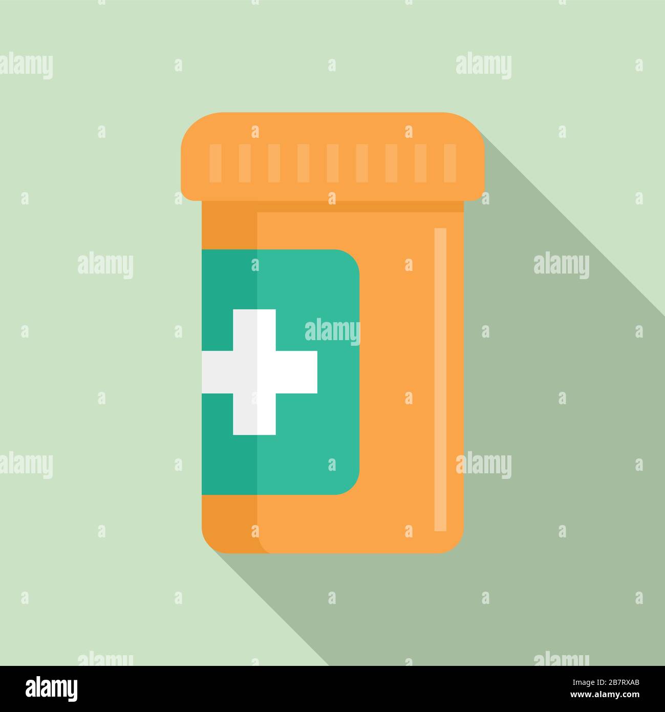 Medical pill jar icon. Flat illustration of medical pill jar vector ...