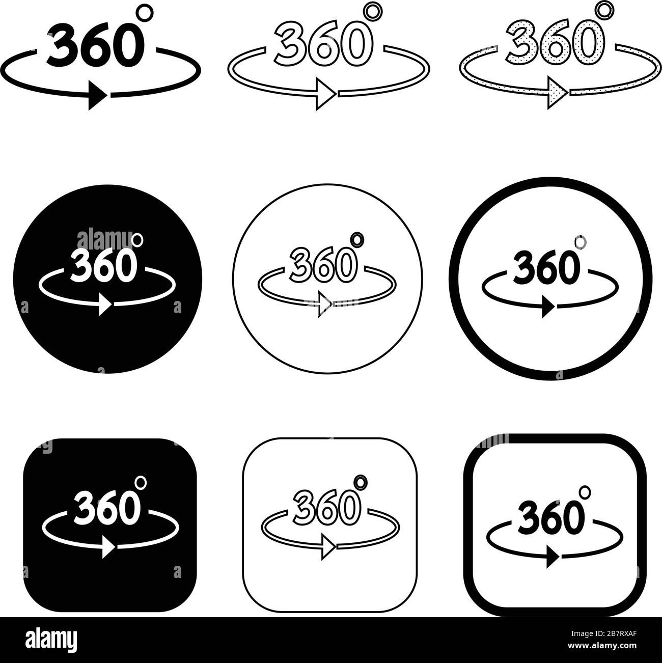 Simple 360 Degree icon sign design Stock Vector Image & Art - Alamy