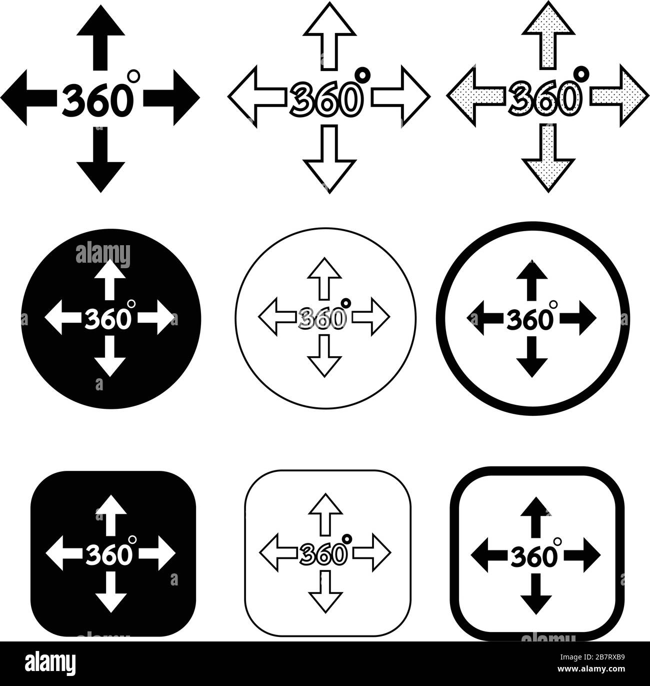 Simple 360 Degree icon sign design Stock Vector Image & Art - Alamy