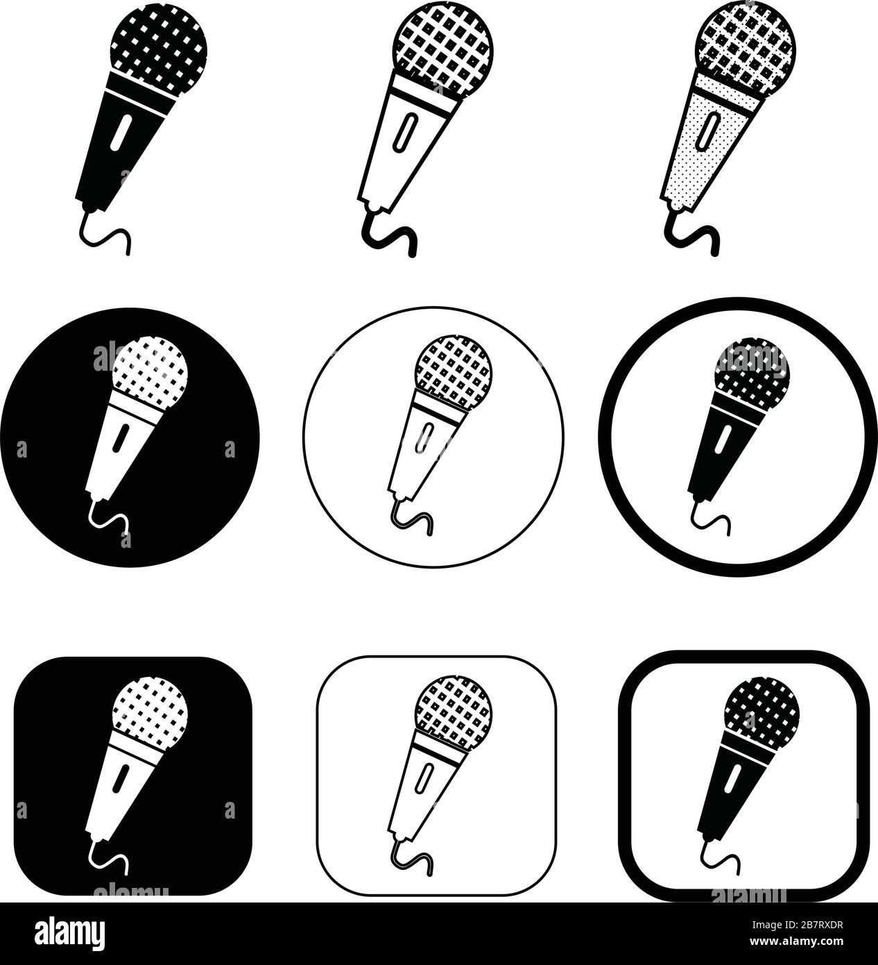 Microphone karaoke icon simple Black and White Stock Photos & Images ...
