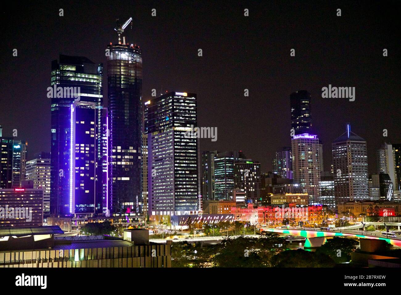 Brisbane at Night Stock Photo - Alamy