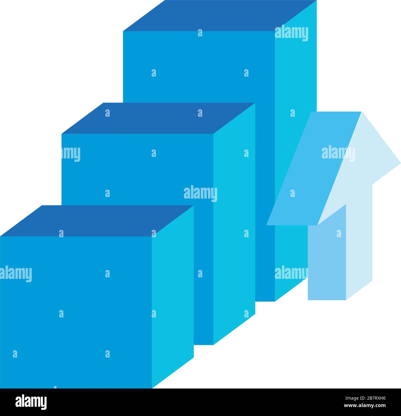 statistics bars with arrow isometric style icon Stock Vector Image & Art - Alamy