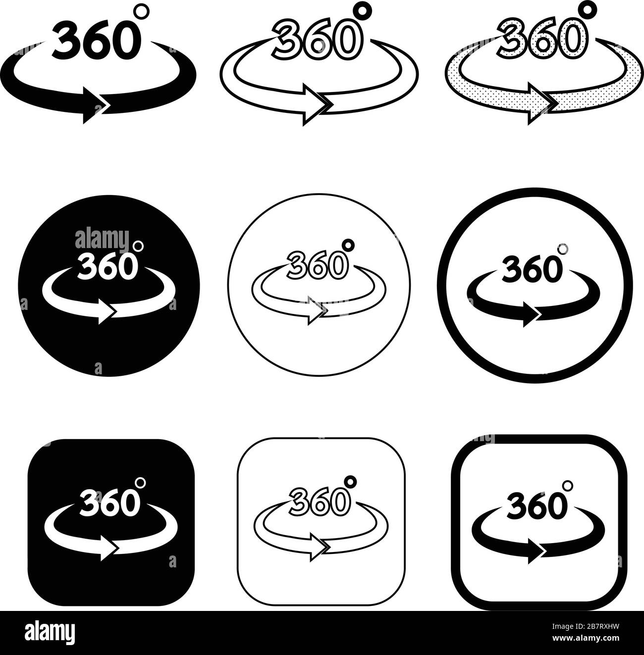 Simple 360 Degree icon sign design Stock Vector Image & Art - Alamy