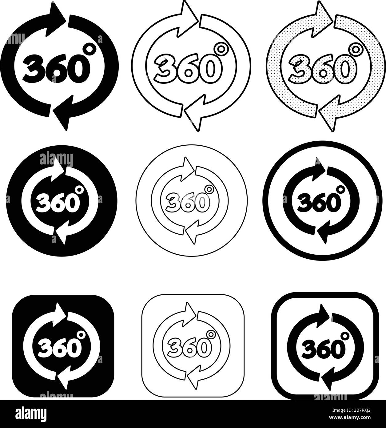 Simple 360 Degree icon sign design Stock Vector Image & Art - Alamy