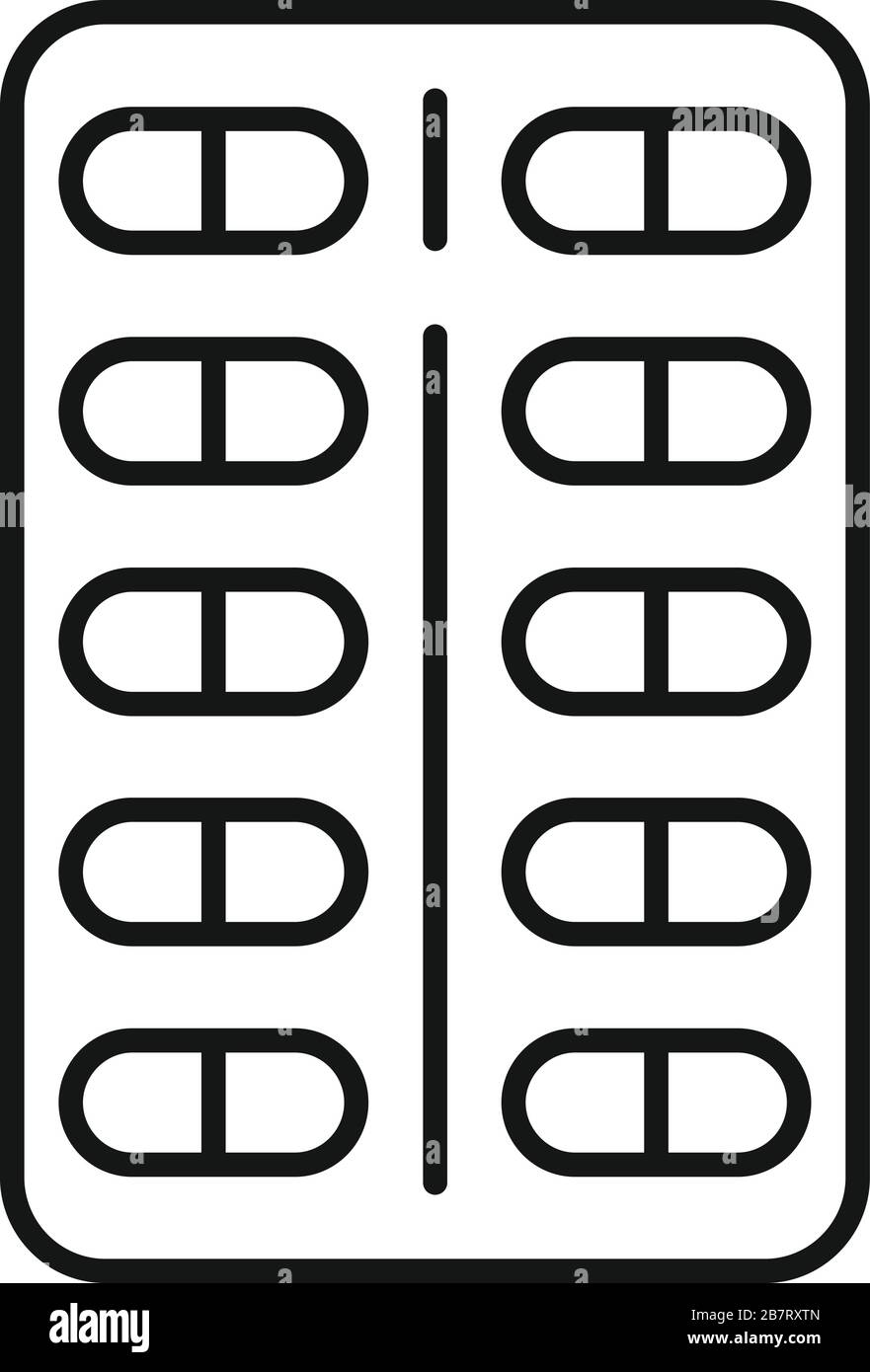 Pills pack icon. Outline pills pack vector icon for web design isolated ...