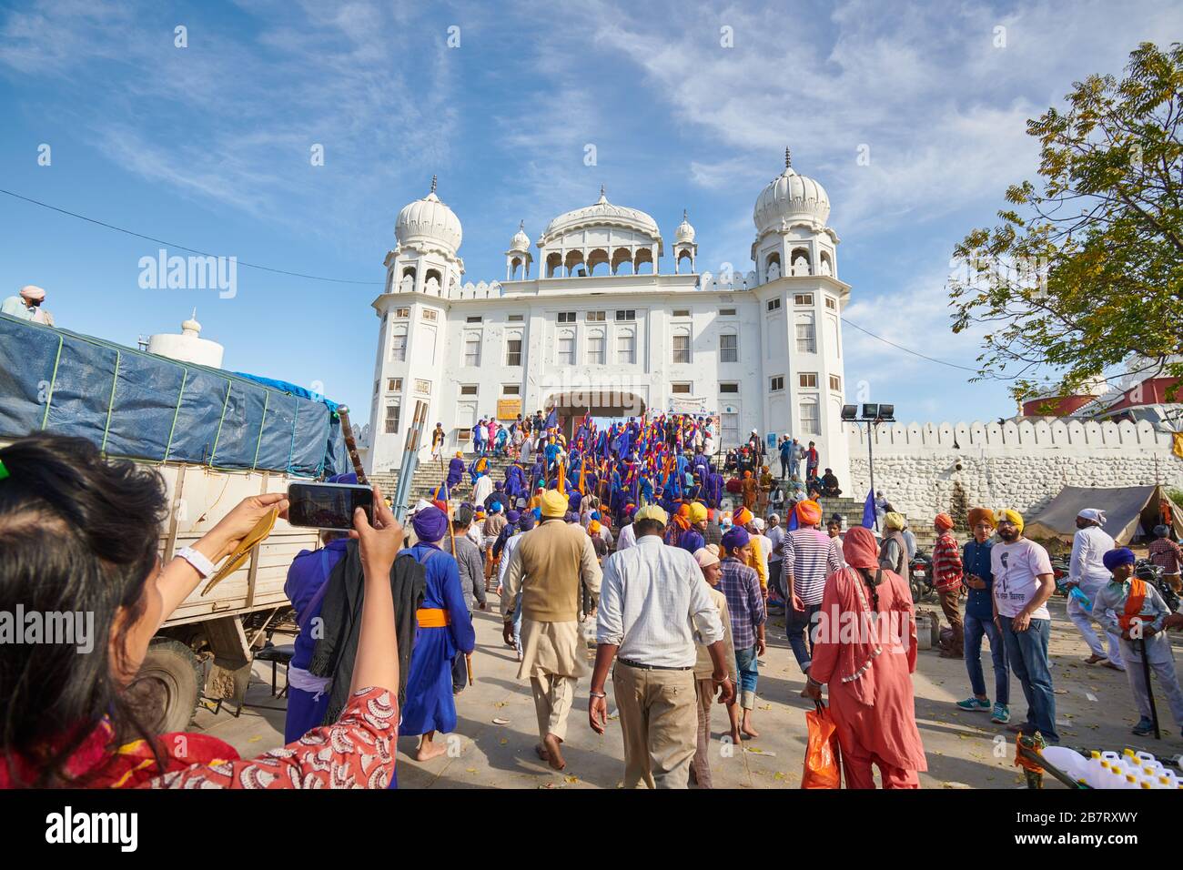 Nihang Singhs at the Gurudwara Qila Anandgarh Sahib on the occasion of ...