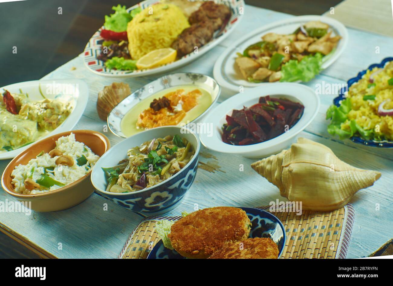 Sri Lankan cuisine, Traditional assorted dishes, Top view Stock Photo ...