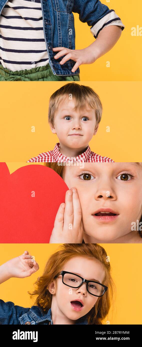 Collage girl different emotions hi-res stock photography and images - Alamy
