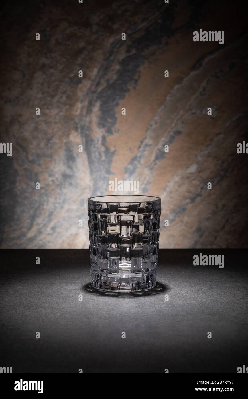 clean and empty glass on textured background Stock Photo - Alamy