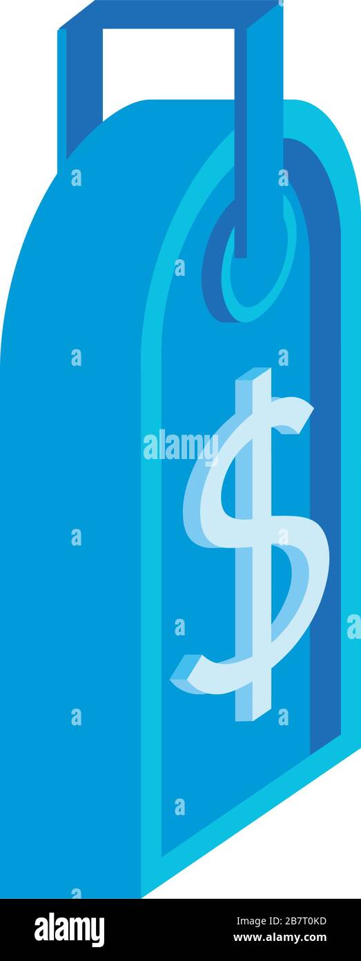 commercial tag with money symbol isometric style Stock Vector Image ...