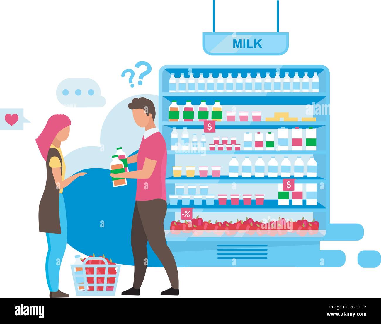 Family choosing milk flat vector illustration Stock Vector Image & Art ...