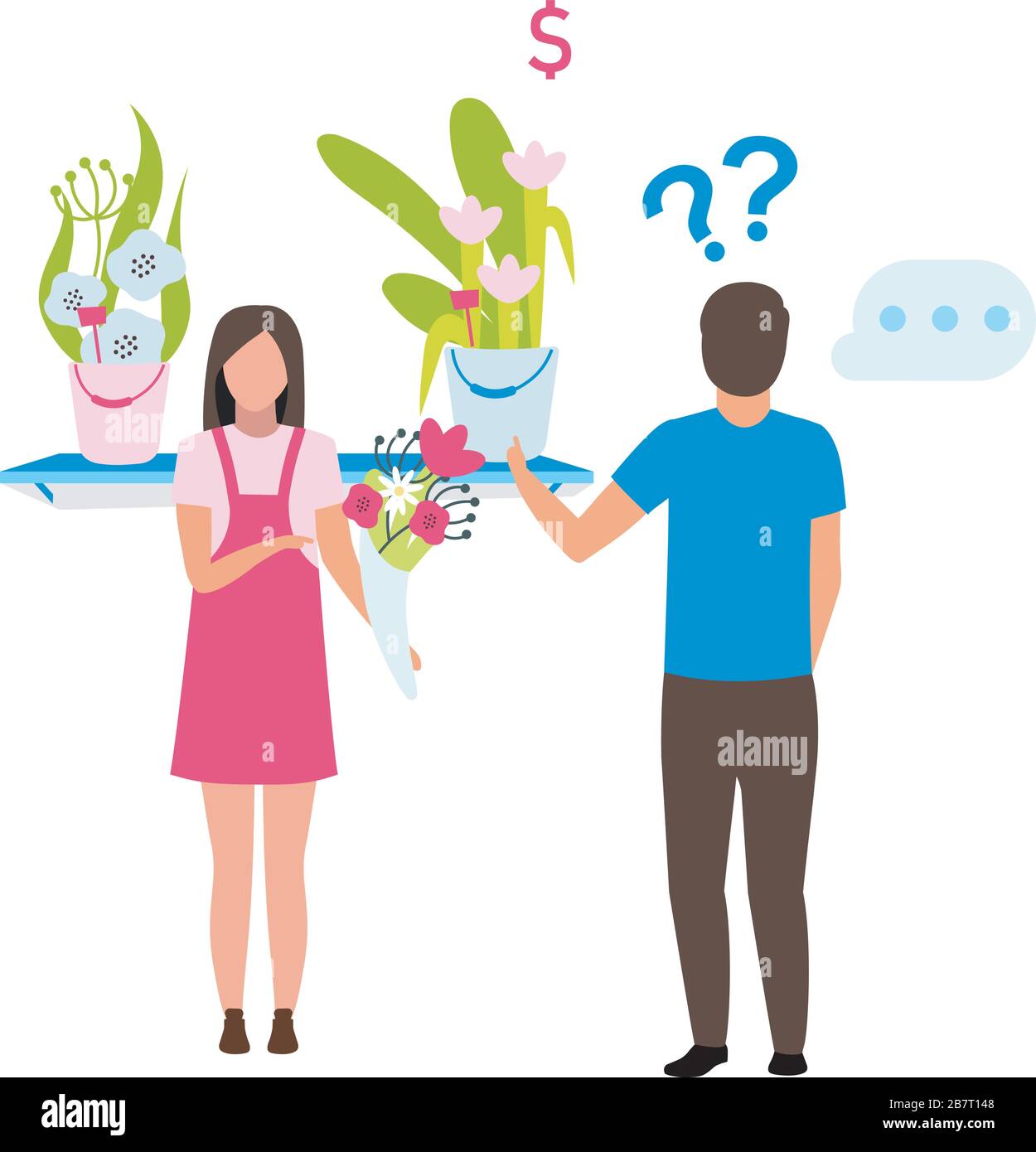Man choosing bouquet flat vector illustration Stock Vector Image & Art ...