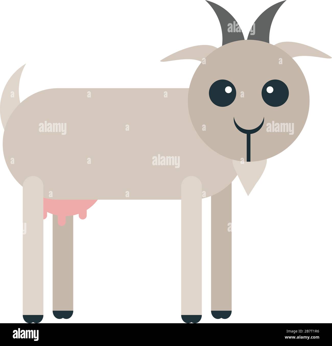 Cute goat designed with very geometric and rounded shapes for kids ...