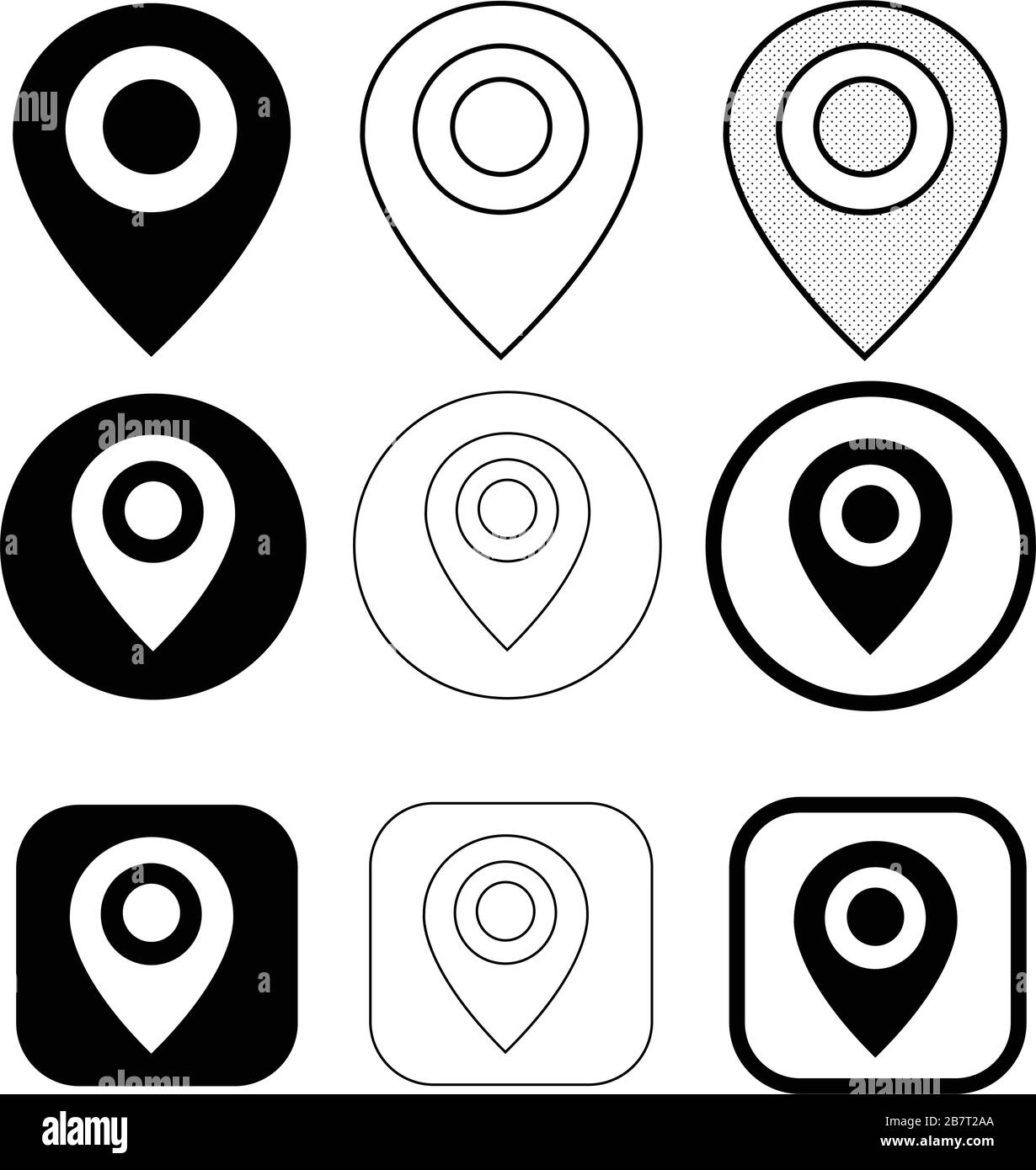 Global trip location icon Black and White Stock Photos & Images - Alamy