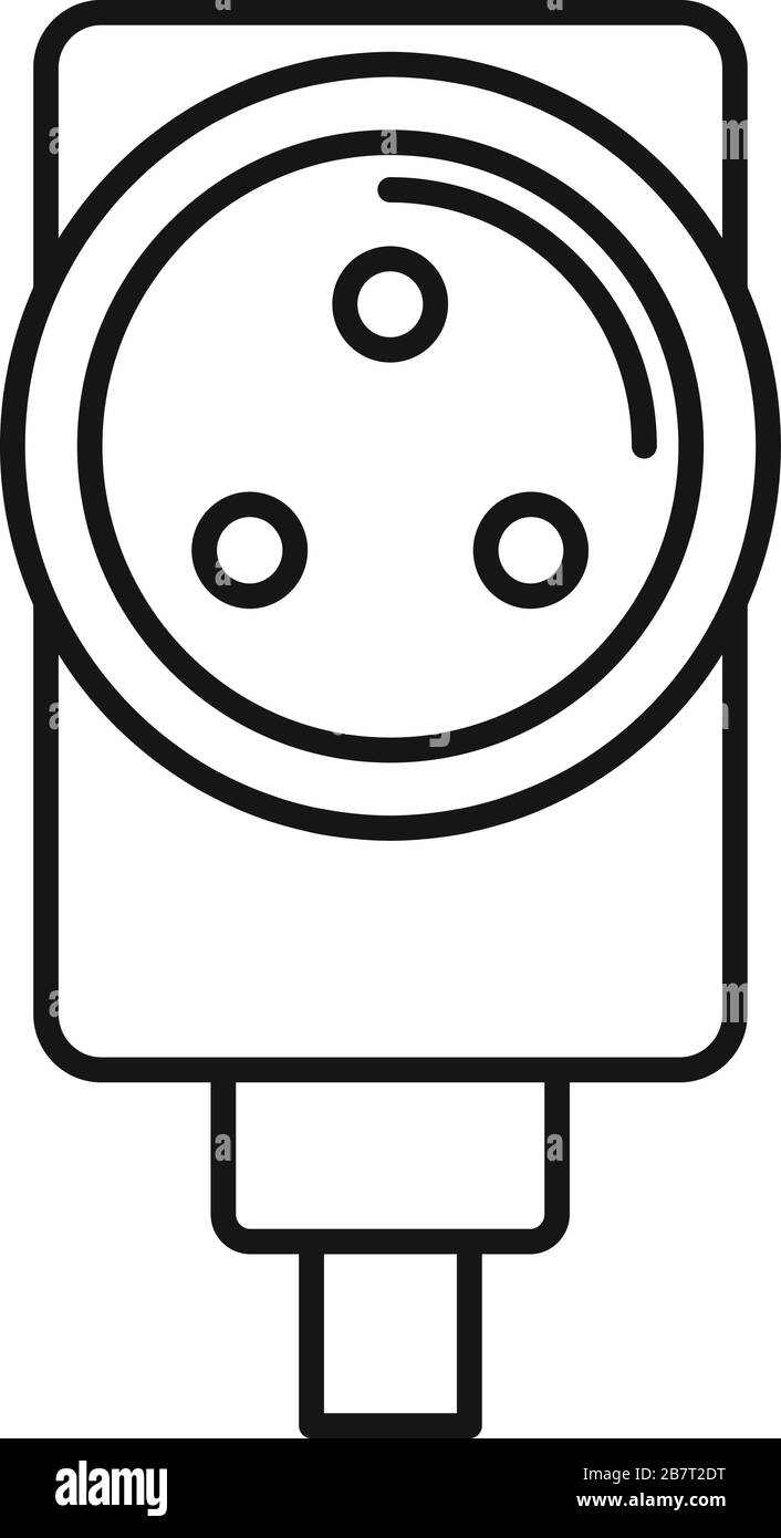 Power Socket Icon Outline Power Socket Vector Icon For Web Design Isolated On White Background