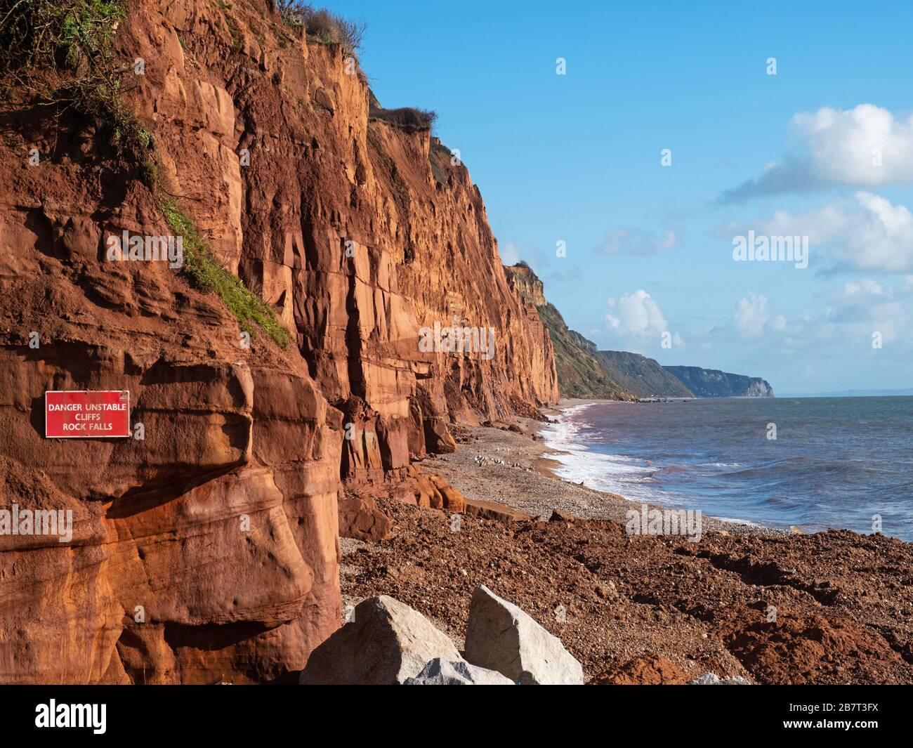 Cliffs at Pennington Point on the east of Sidmouth in Devon UK Stock ...