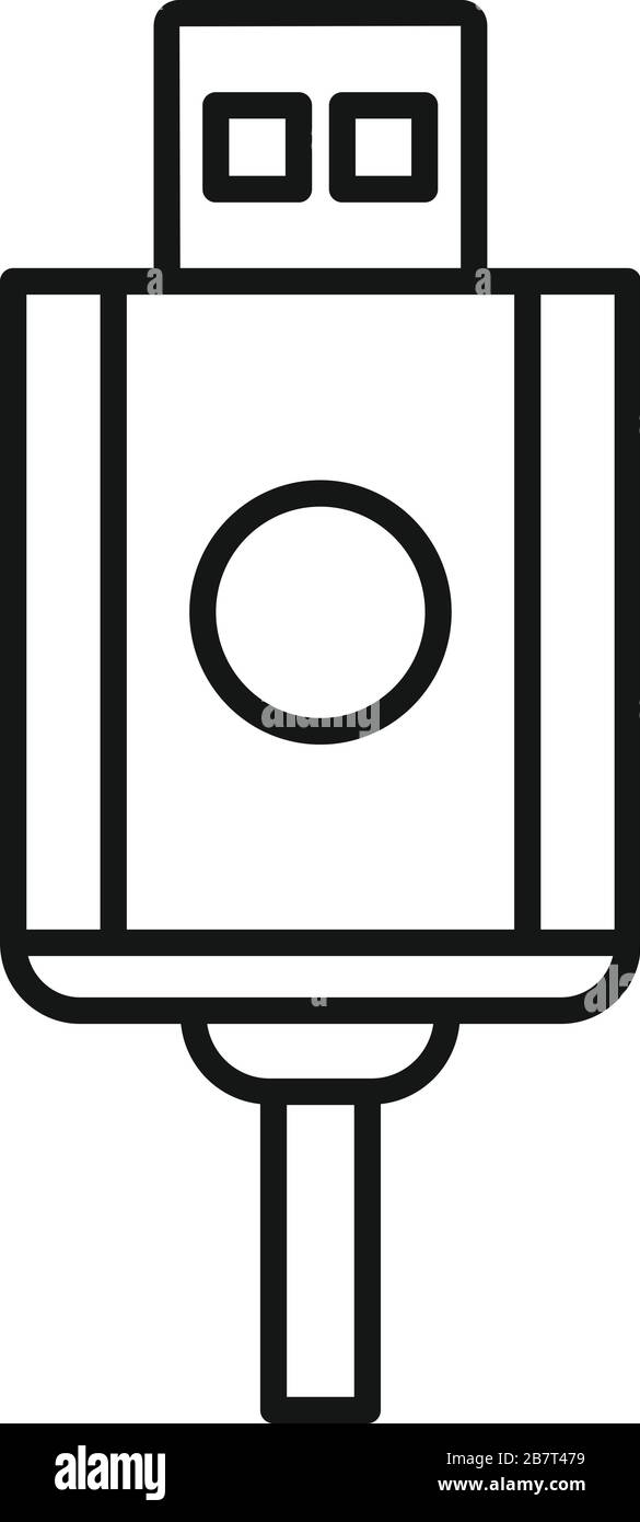 Usb cable icon. Outline usb cable vector icon for web design isolated ...