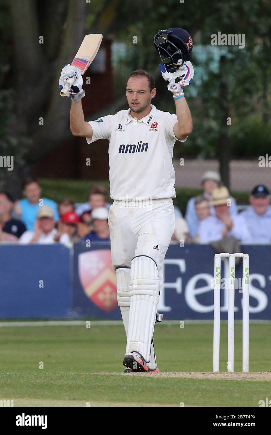 Nick Browne of Essex CCC celebrates scoring a century, 100 runs Stock ...