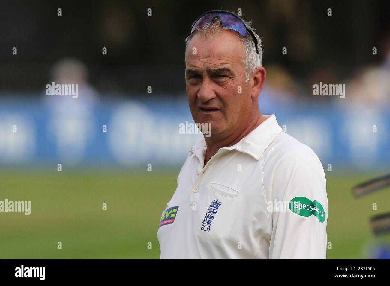 Umpire Peter Hartley looks on ahead of play on Day One Stock Photo - Alamy