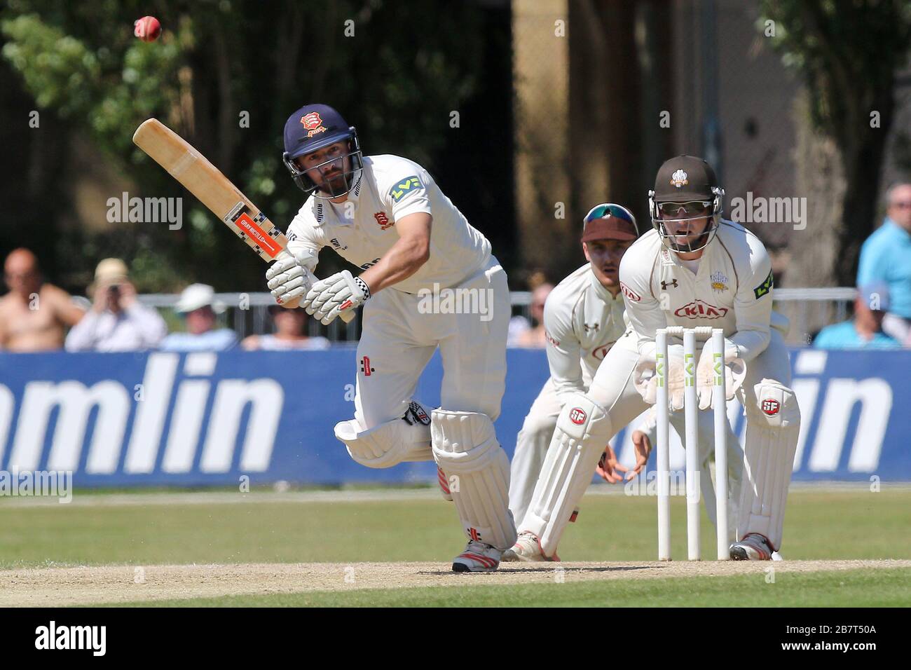 Jaik Mickleburgh in batting action for Essex CCC as Gary Wilson looks ...