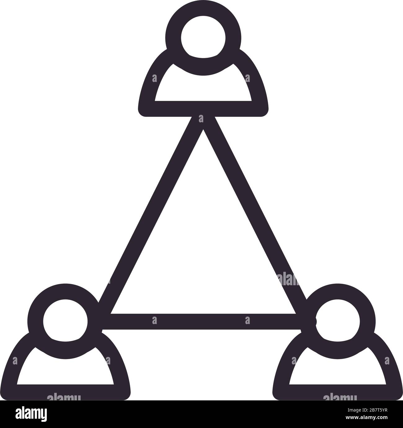 teamwork people in triangle line style icon Stock Vector Image & Art ...