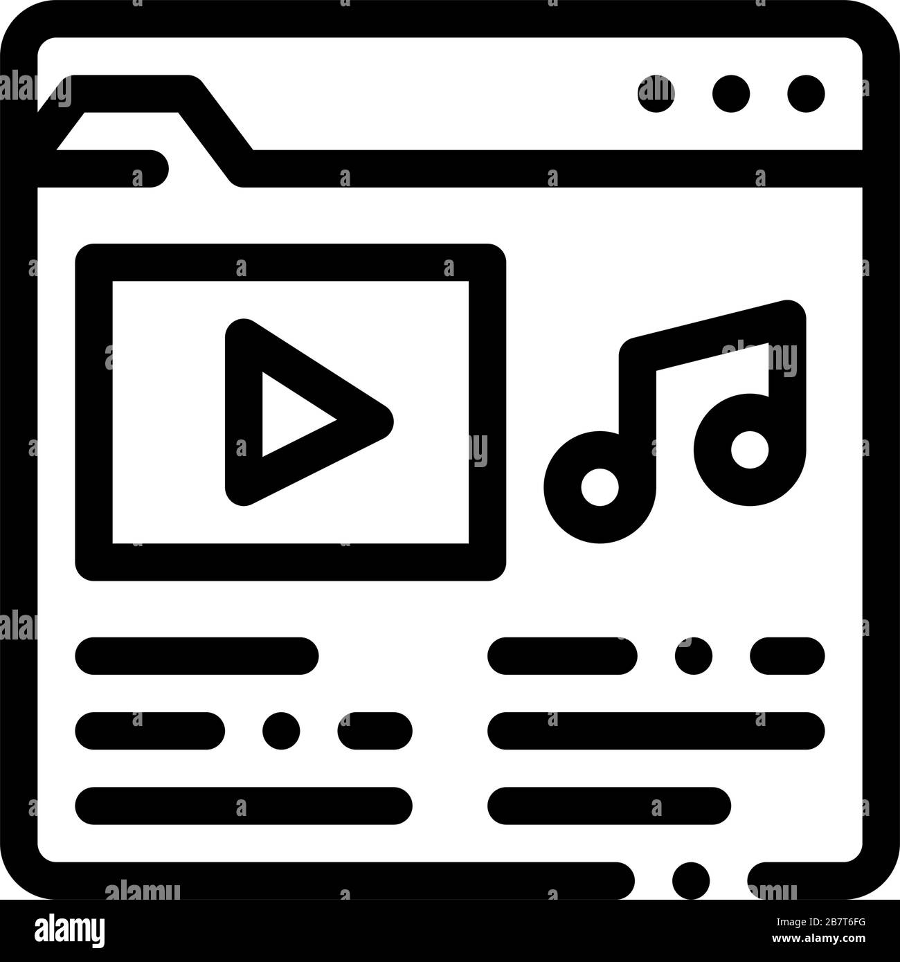 Music Folder with Songs Icon Outline Illustration Stock Vector Image ...