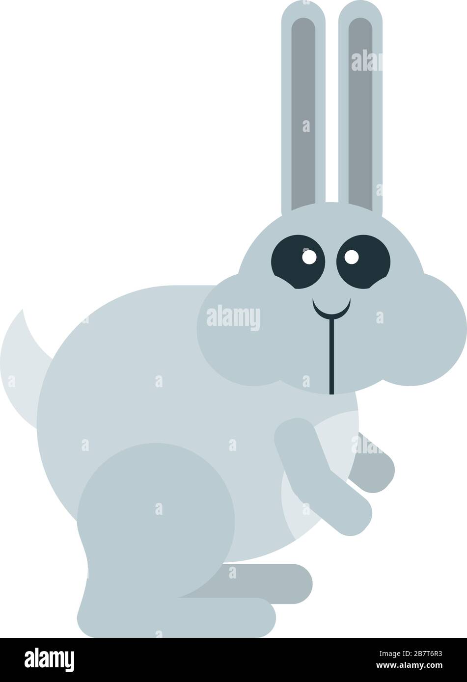 Cute rabbit designed with very geometric and rounded shapes for kids ...